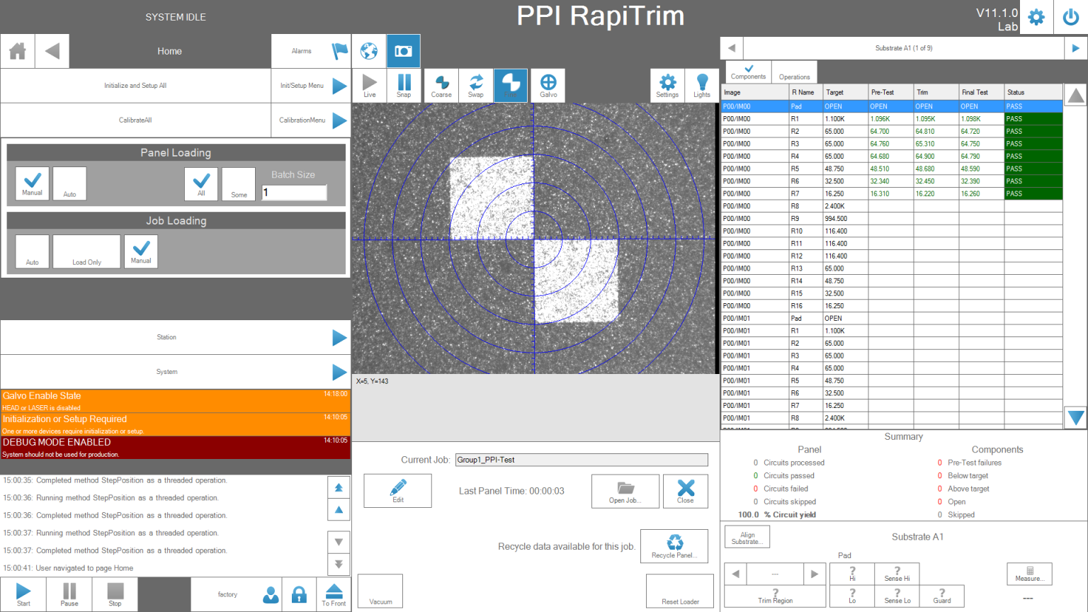 PROSYS LASER RESISTOR TRIMMING SOFTWARE • PPI